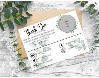 Editable Small Business "thank You" Canva Card Template - Etsy