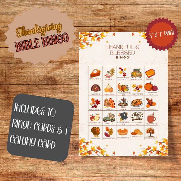 Thanksgiving Bingo - Etsy