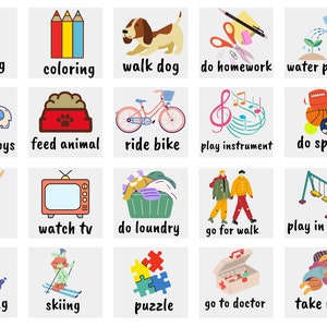 Printable - Kids Routine Visual Cards, Visual Schedule, Children’s ...