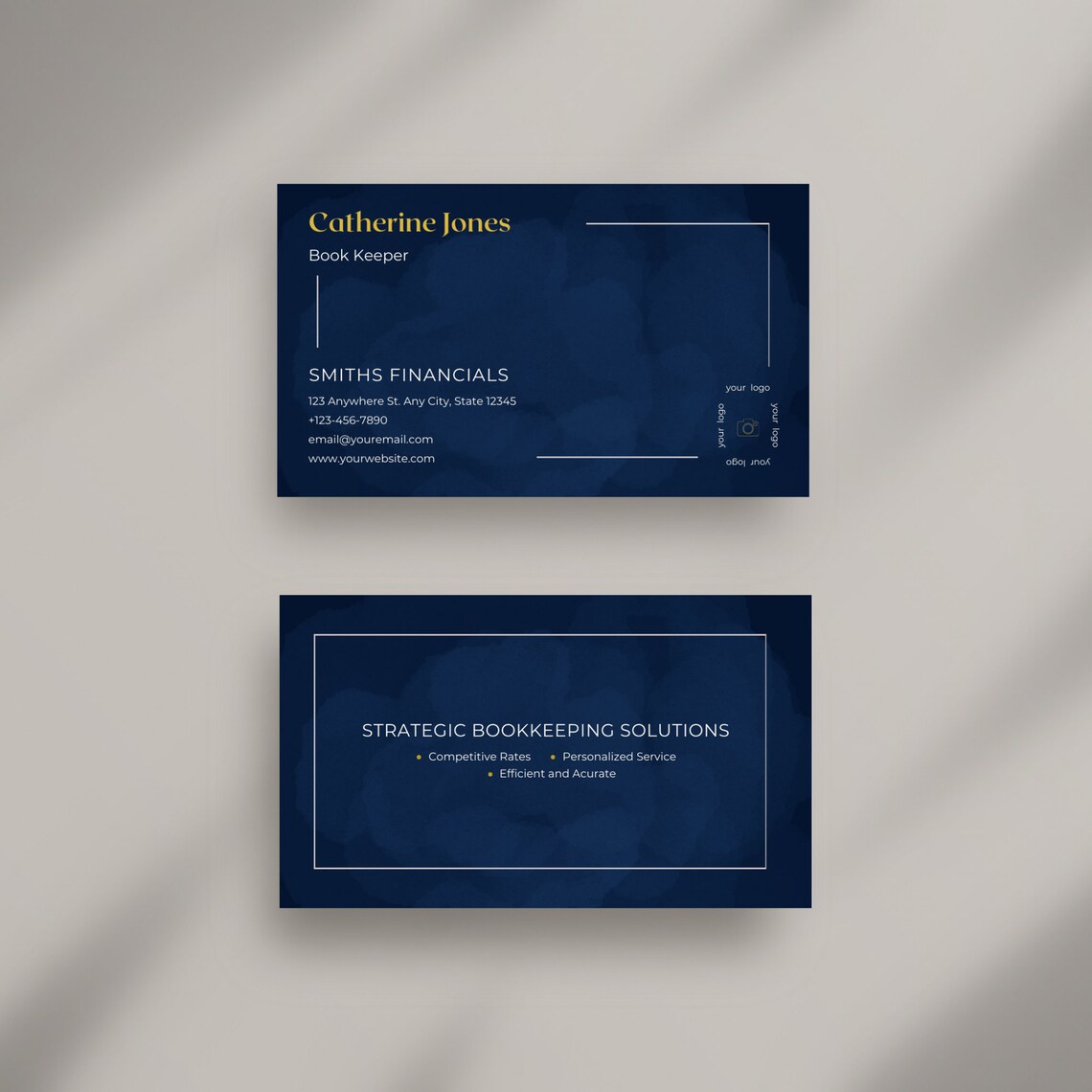 Bookkeeper Business Card | Bookkeeper Template, Canva Template ...