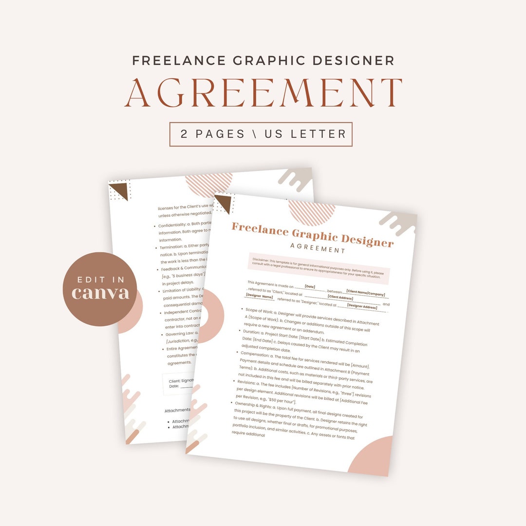 Canva Editable | Legal Agreement | Logo Design Contract Template ...