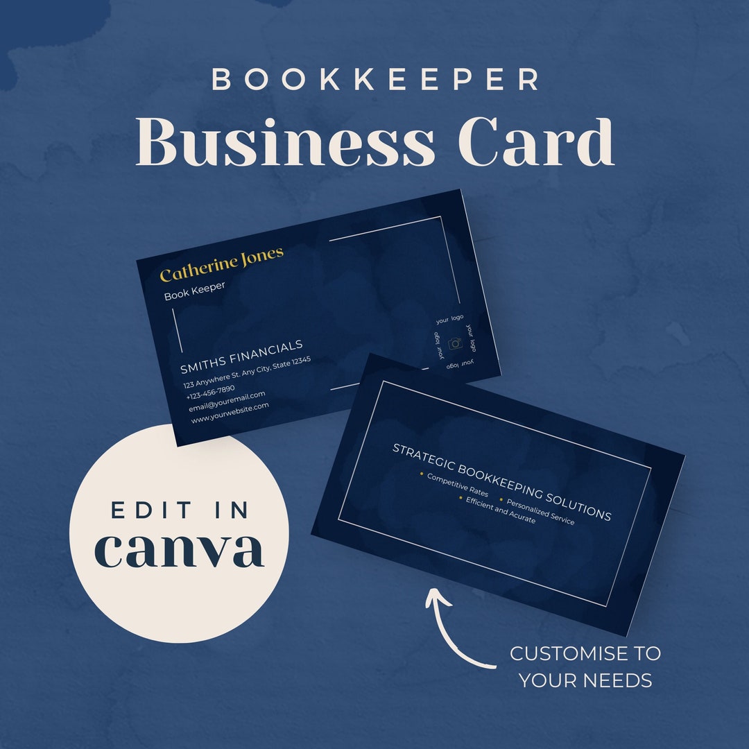 Bookkeeper Business Card | Bookkeeper Template, Canva Template ...