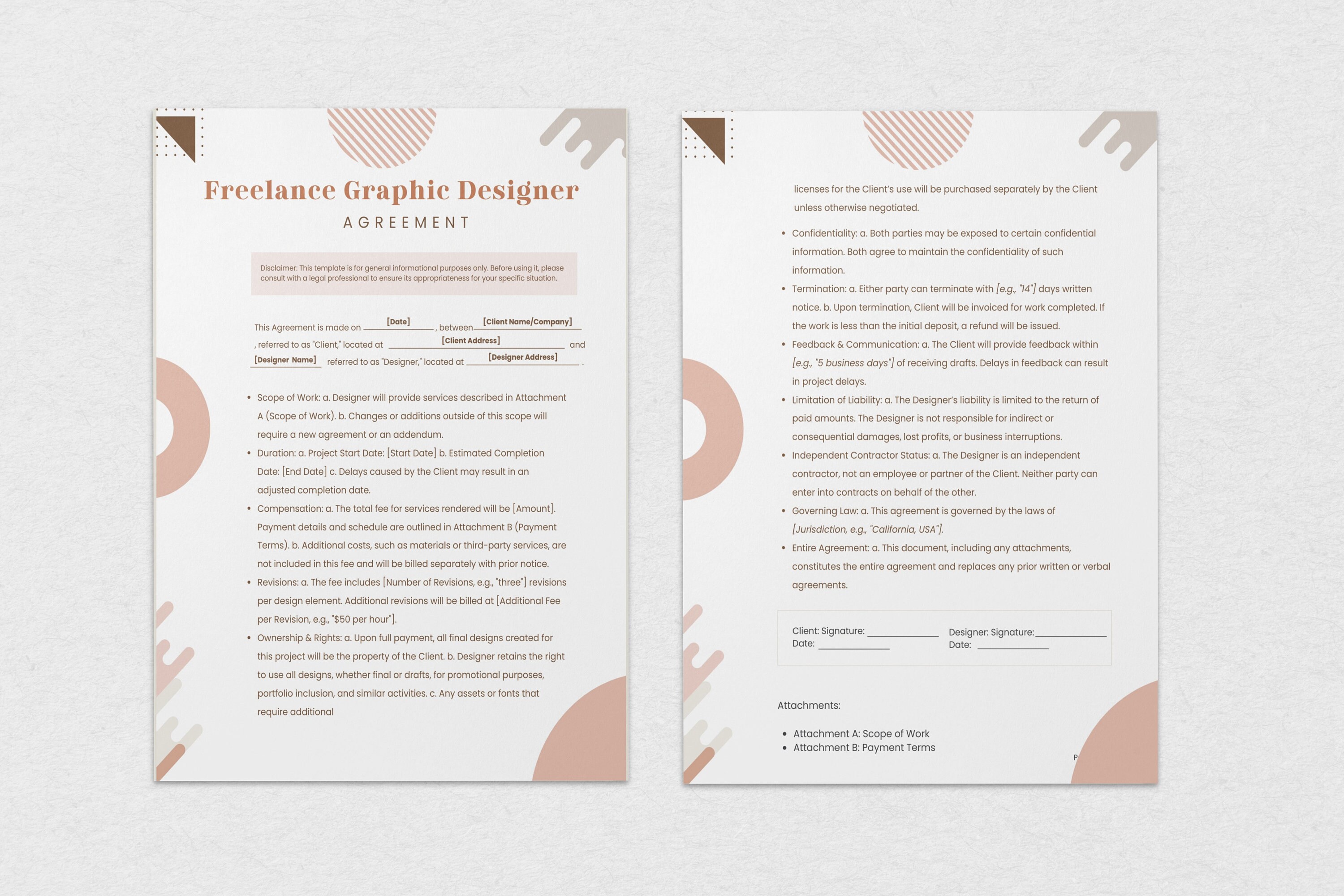 Canva Editable | Legal Agreement | Logo Design Contract Template ...