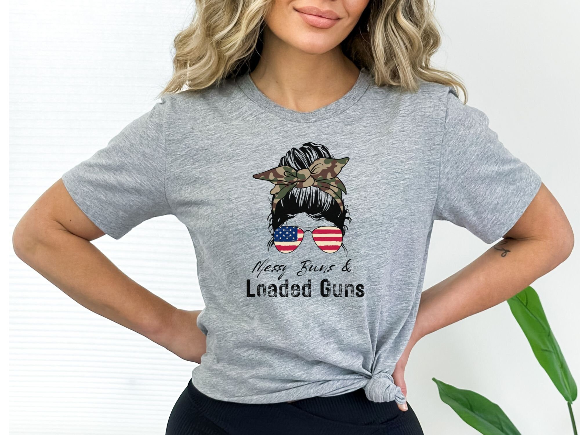 Messy Bun and Loaded Guns Tee, Messy Bun Tshirt, Messy Bun Shirt, Gift ...