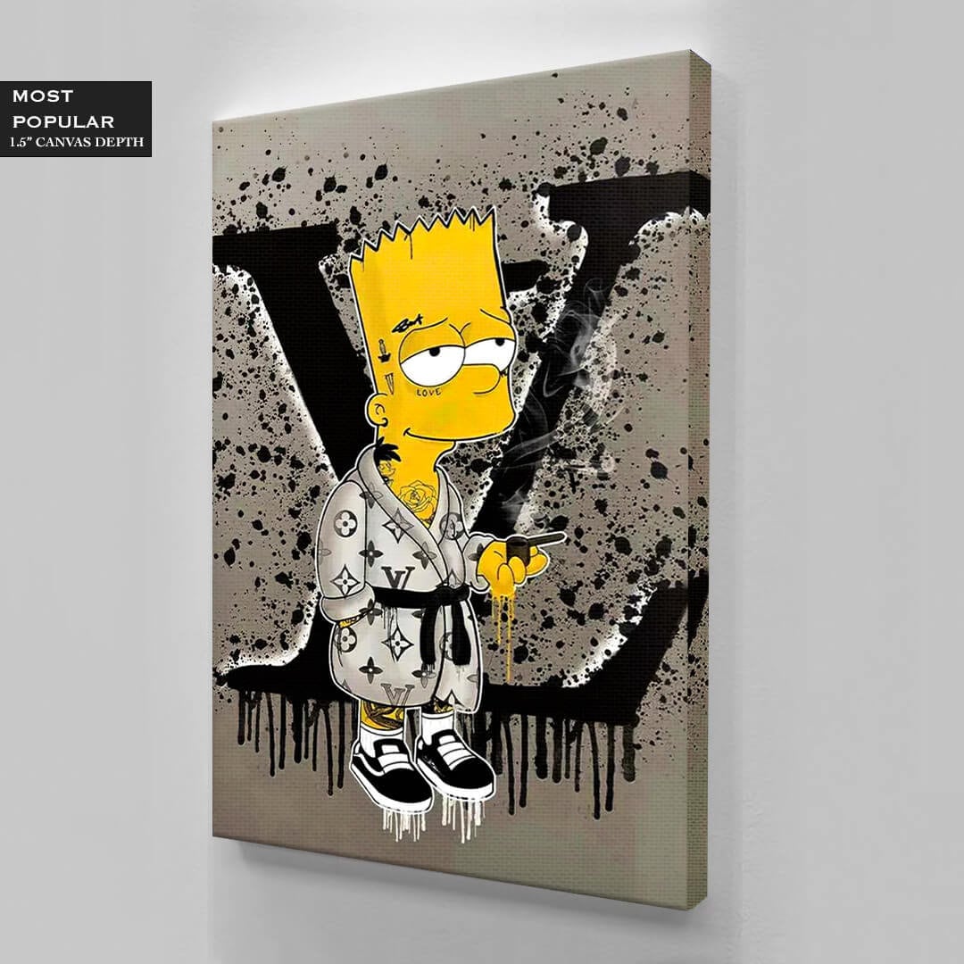 Simpsons Modern Cartoon Wall Art, Hypebeast Poster Decor Art, Canvas ...
