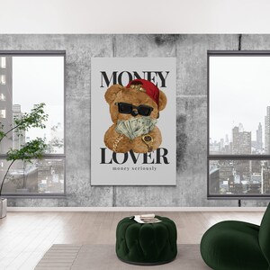 MONEY LOVER Wall Art, Original Money Canvas Print, Motivational Poster ...