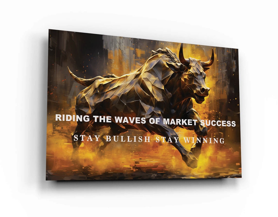 Bull Market Wall Street Bull Canvas Print Financial Money Wealth Poster ...