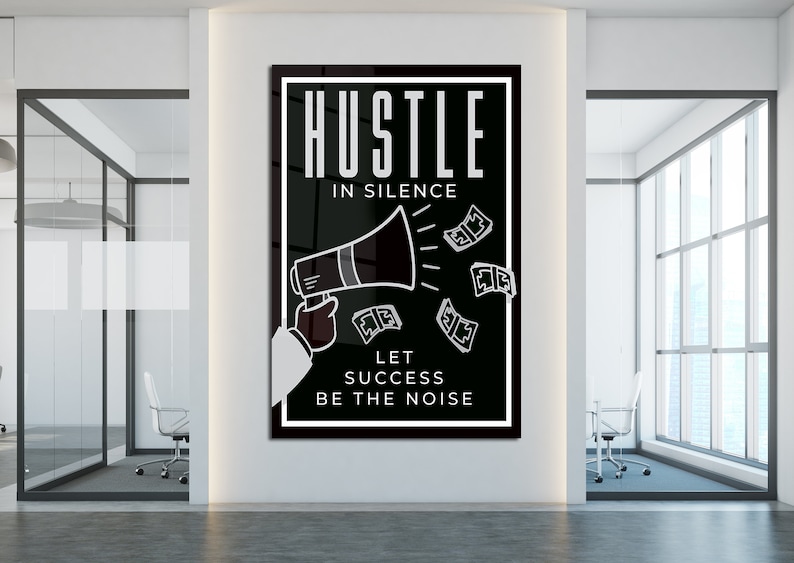ALEC MONOPOLY Wall ART, Hustle in Silence, Office Canvas, Luxury Canvas, Motivational Canvas,pop ...