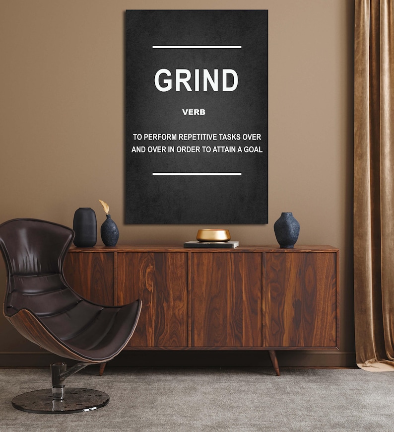Grind Definition Art Print: Motivational Office Decor - Etsy