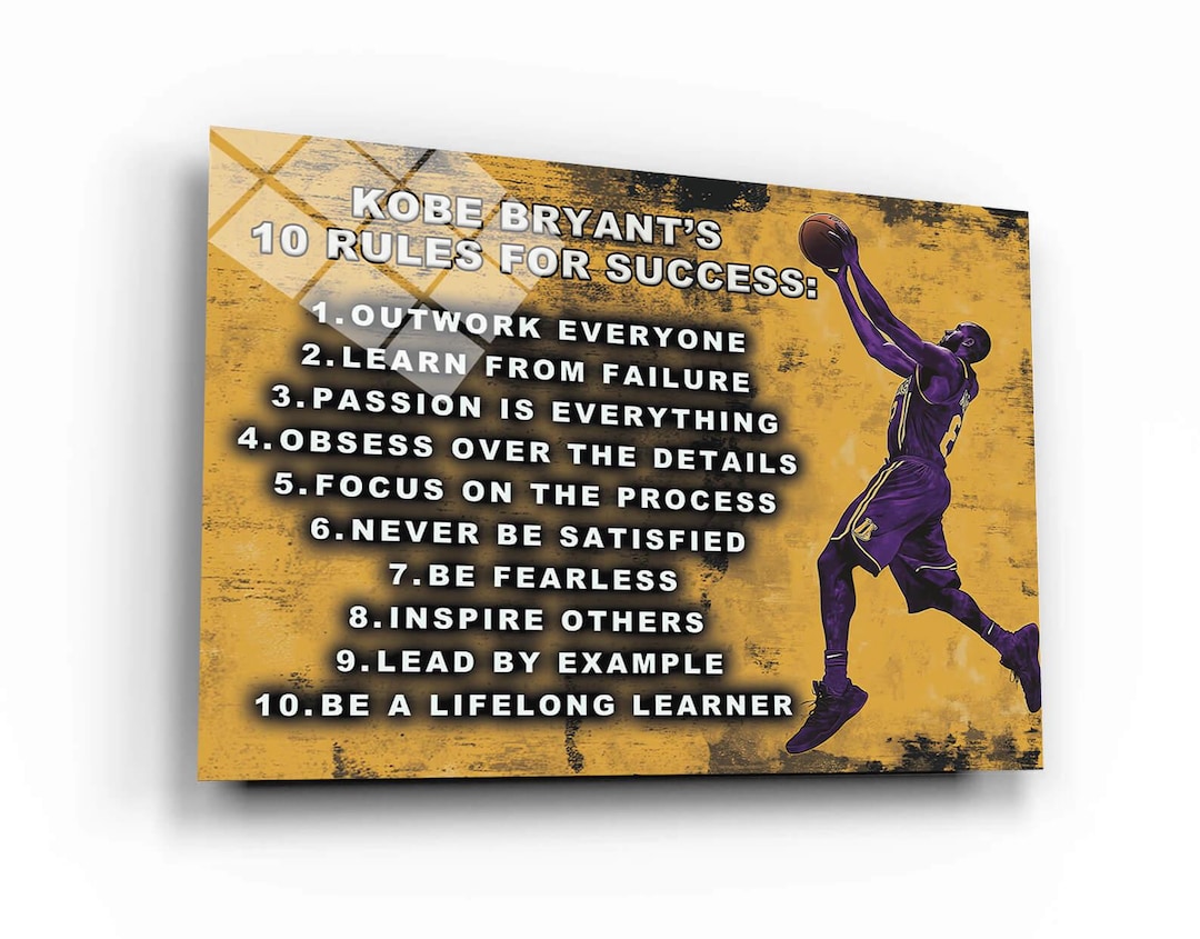 Kobe Bryant 'mamba Mentality' 10 Rules for Success - Motivational Wall ...