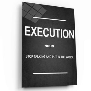 Motivational Wall Art - ‘EXECUTION’ Definition Canvas - Inspirational ...