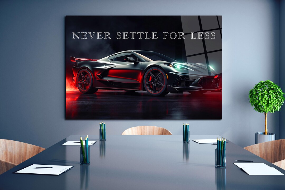 C8 Corvette ZR1 Car Art: Motivational Bold Design, Gift for Car Lovers ...