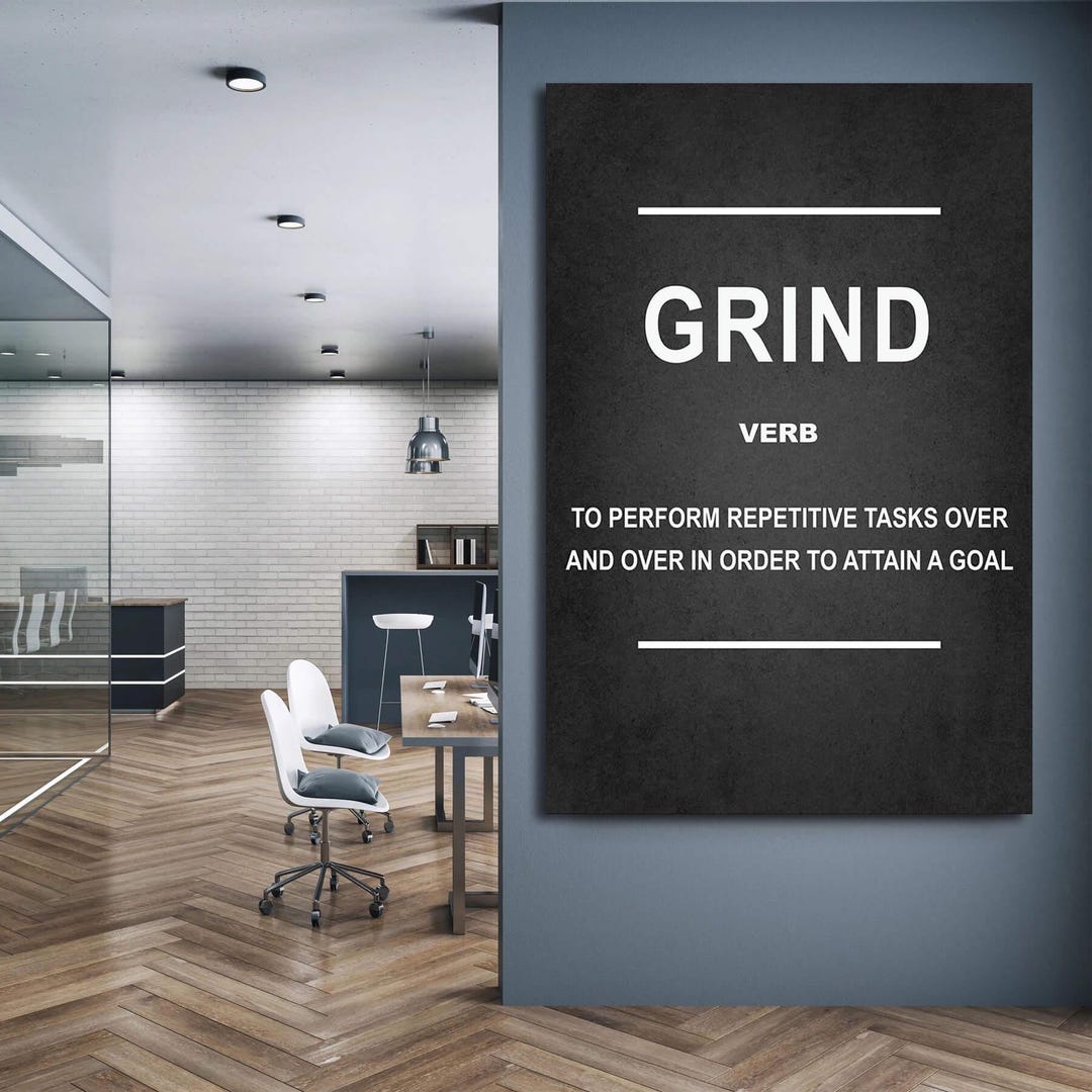 Grind Definition Canvas - Motivational Wall Art for Office or Home ...