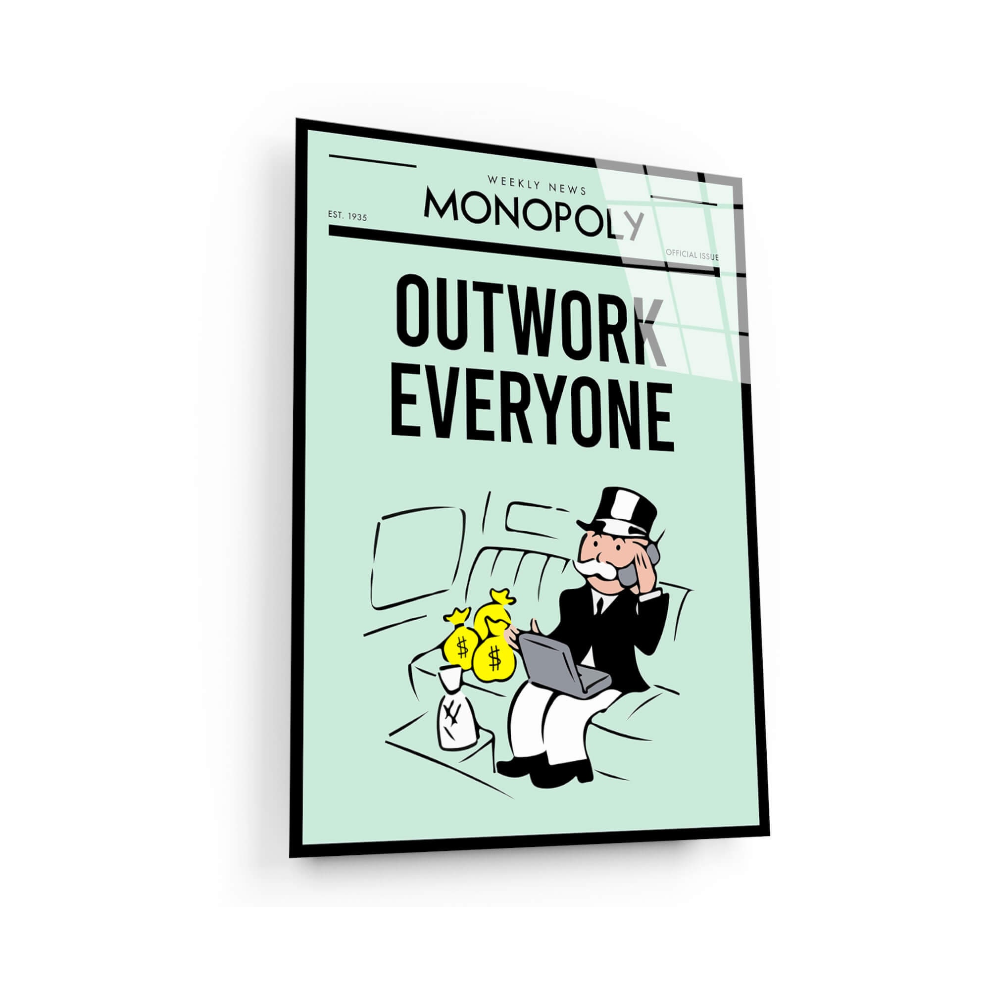 ALEC MONOPOLY Wall ART Outwork Everyone, Office Canvas, Luxury Canvas ...