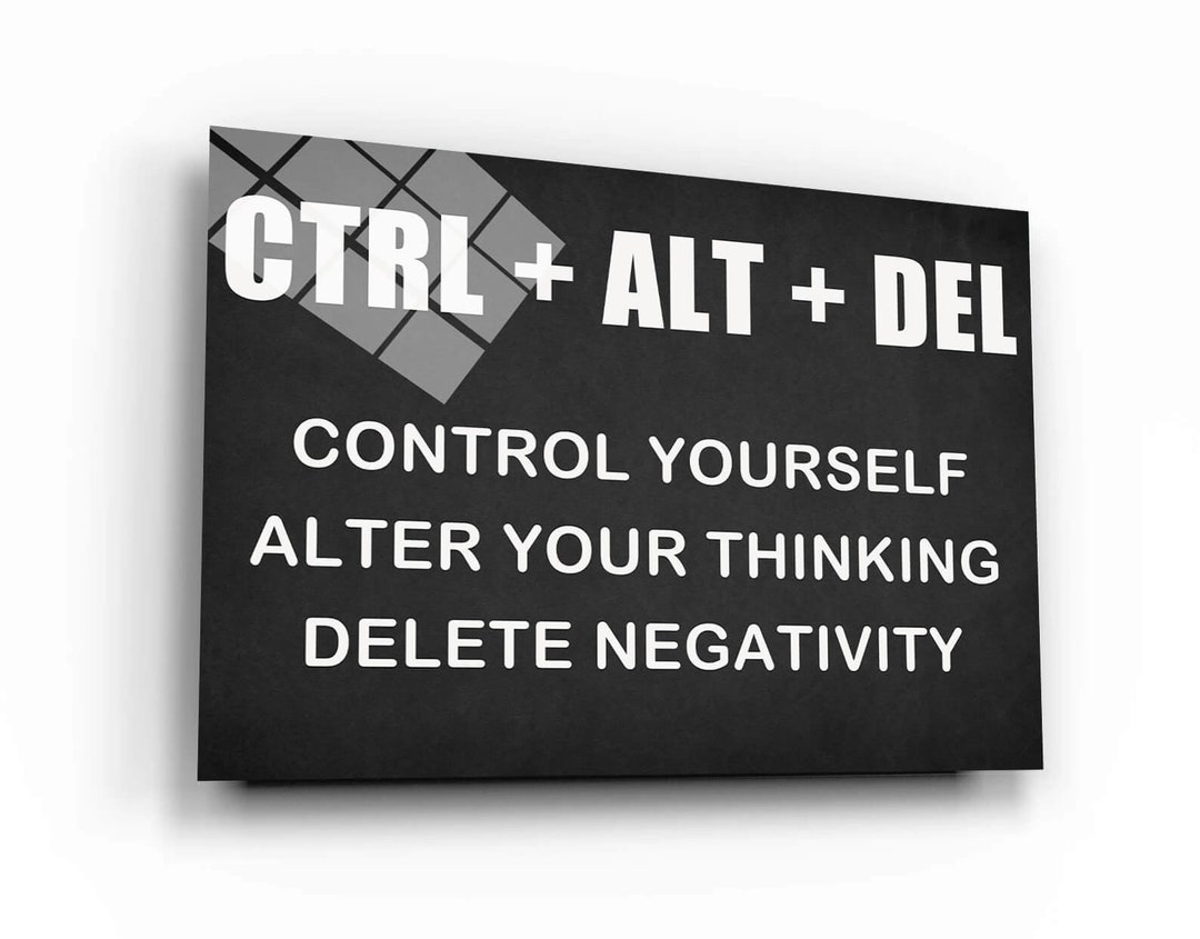CTRL+ALT+DEL Inspirational Canvas Print - Positive Office Wall Art - Etsy