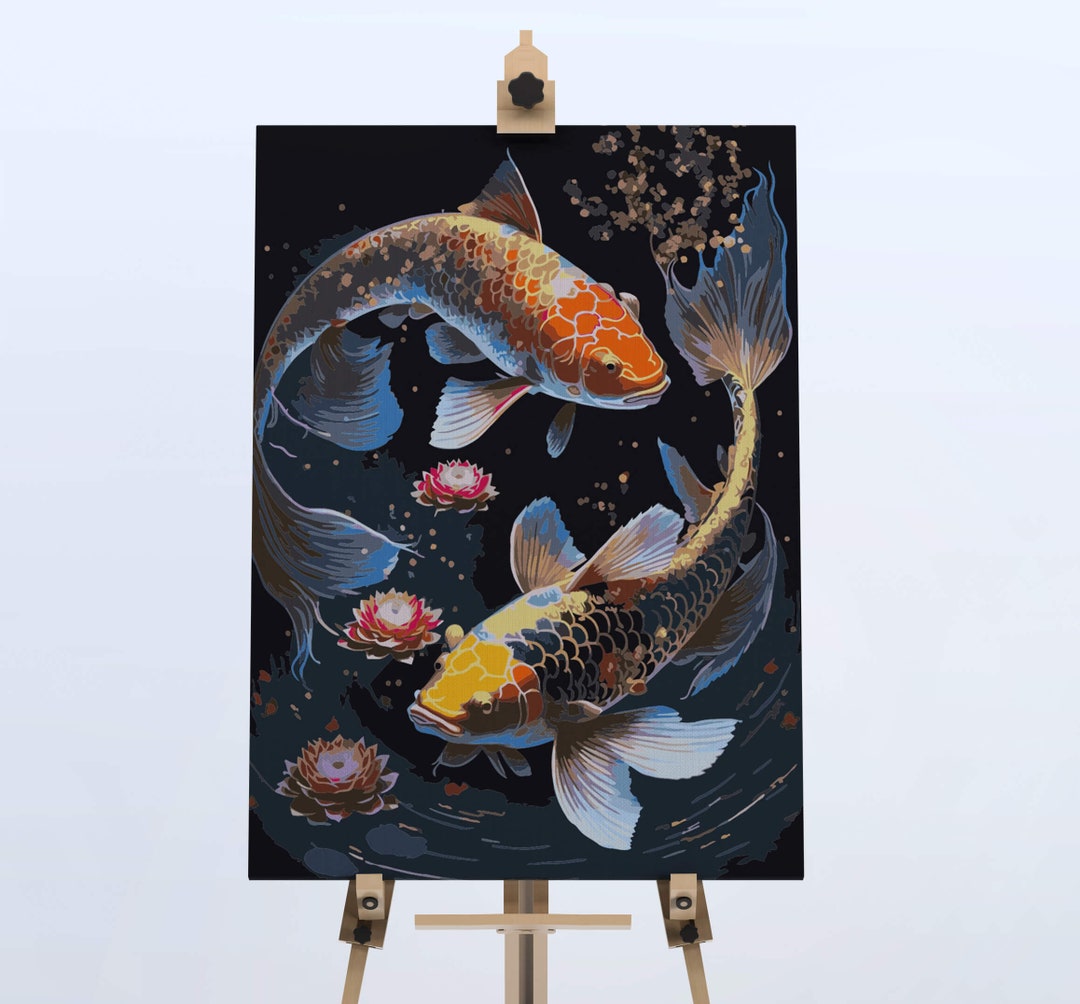 Fish Premium Paint by Numbers Kit Decor DIY Paint by Number - Etsy