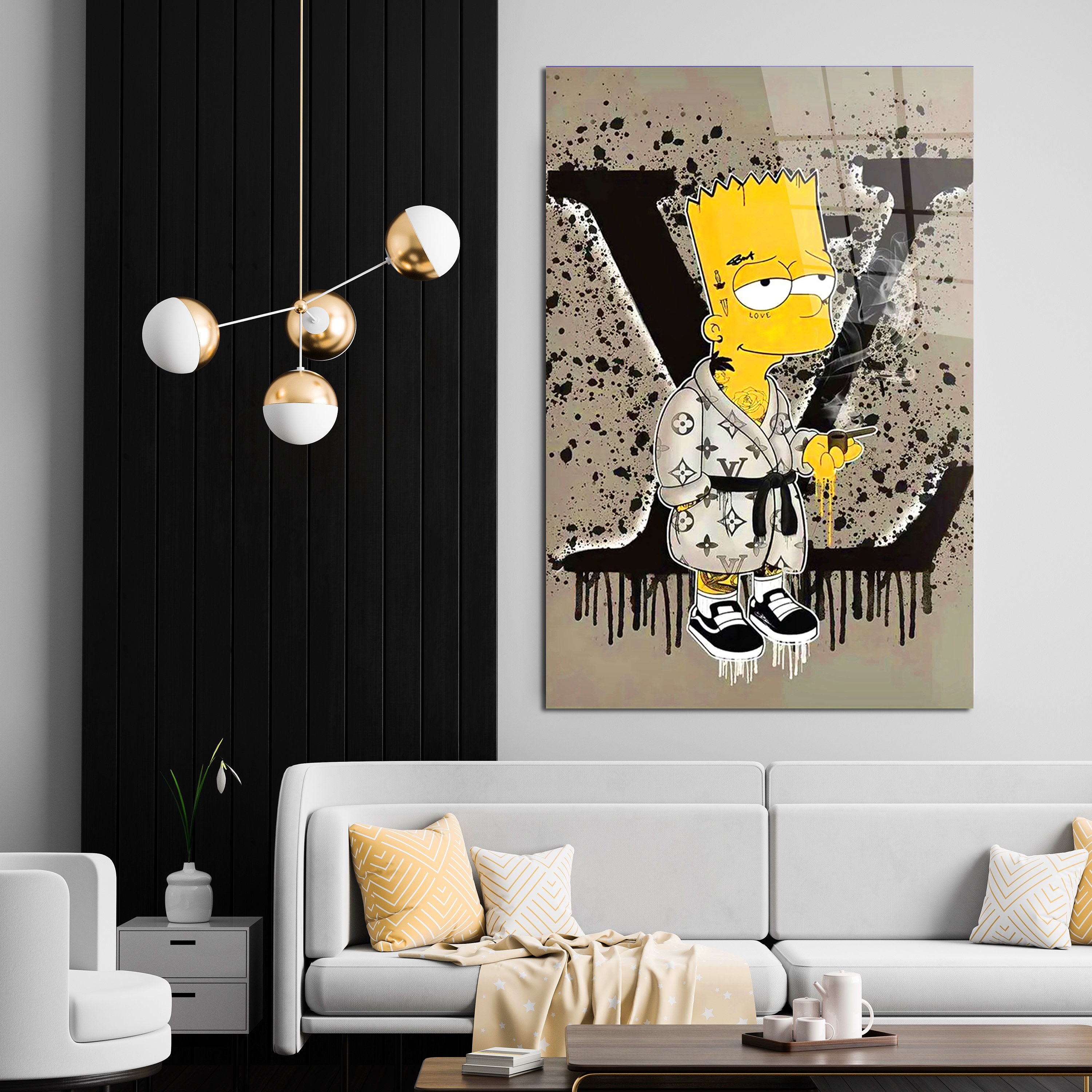 Simpsons Modern Cartoon Wall Art, Hypebeast Poster Decor Art, Canvas ...