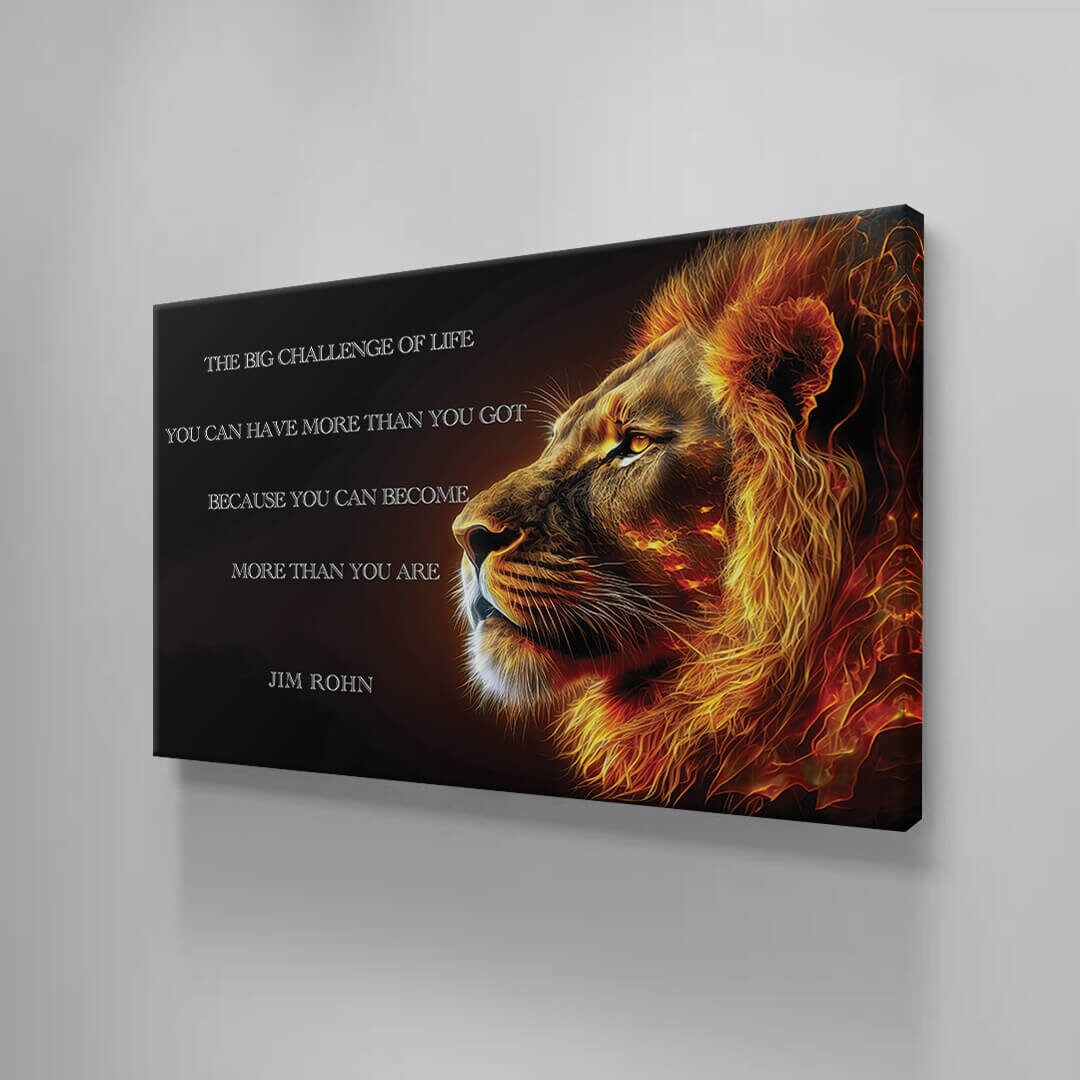 LION WALL ART Jim Rohn Motivational Quotes Inspirational Wall Art ...