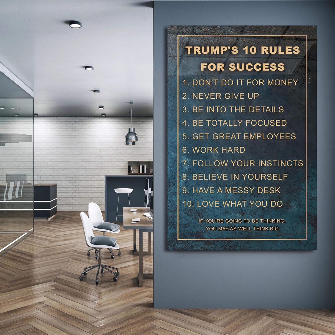 Trump's 10 Rules for Success Art Print: Motivational Office Decor - Etsy
