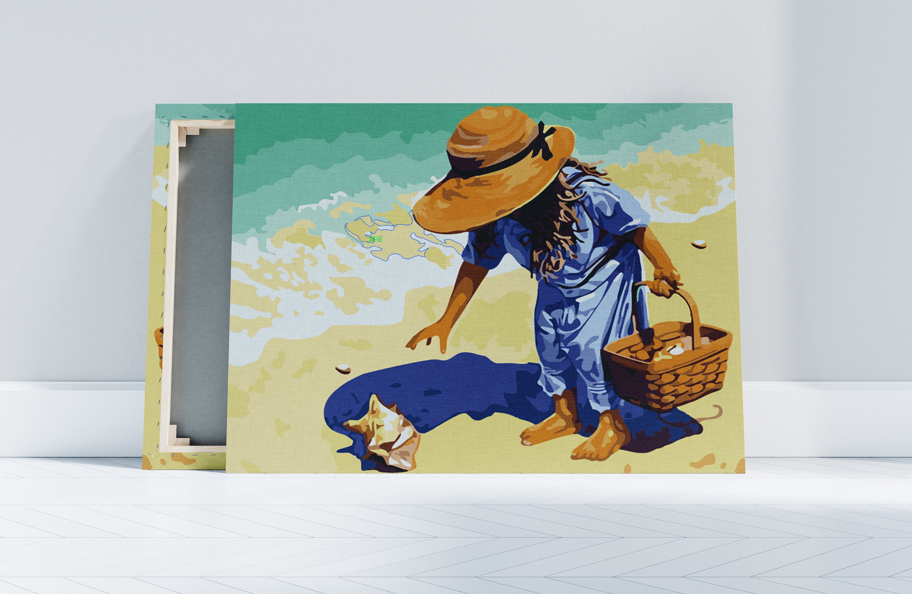 Girl on Beach Painting by Number Picture on Canvas Kit for Adults ...