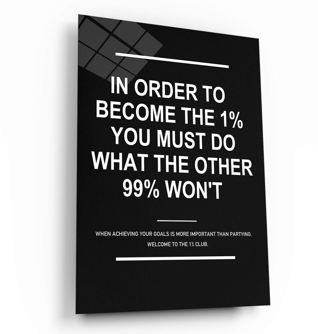 Elite 1% Motivational Wall Art – Success Mindset Canvas | Hustle Grind ...