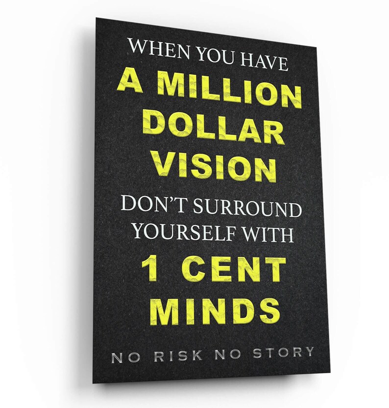 Motivational Wall Art Million Dollar Vision Inspirational Office Decor ...
