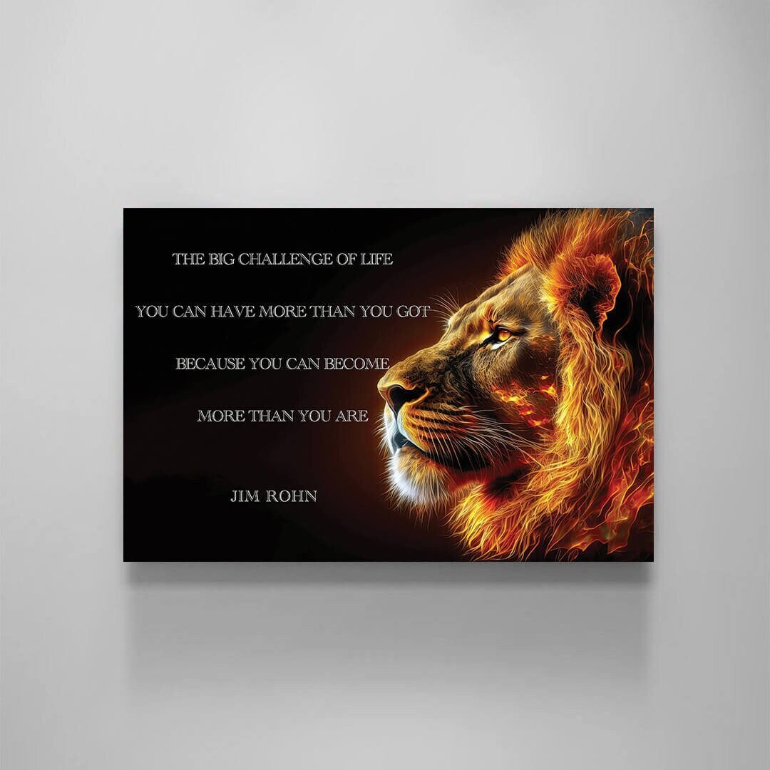 LION WALL ART Jim Rohn Motivational Quotes Inspirational Wall Art ...