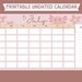 Digital Editable Cute Undated Calendar, Printable PDF - Etsy