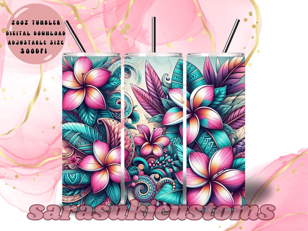 20oz Sublimation, Hibiscus, Polynesian, Tumbler, Digital Download - Etsy New Zealand