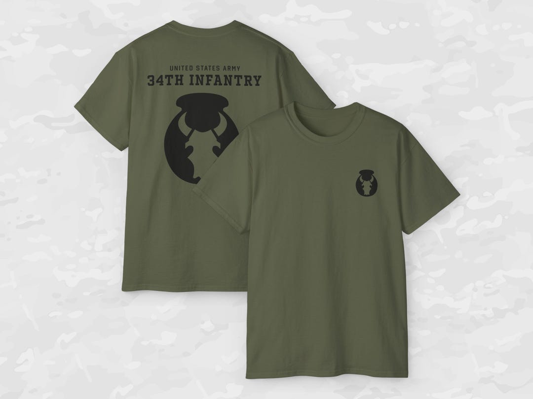 34th Infantry Division T-shirt | Red Bull, US Army 100% Cotton Tee - Etsy