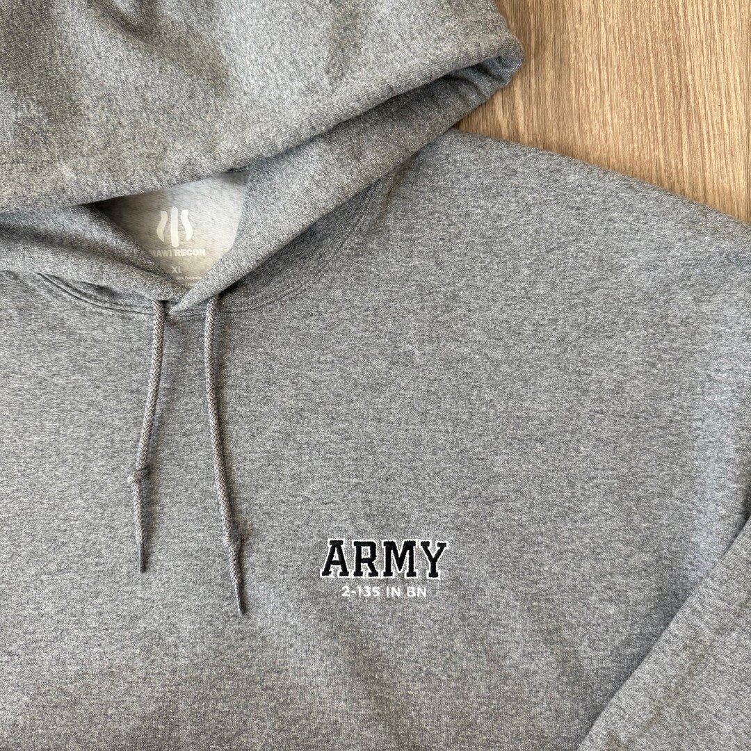 Personalized Embroidered Army Hoodie | Custom Military Apparel, Unit ...