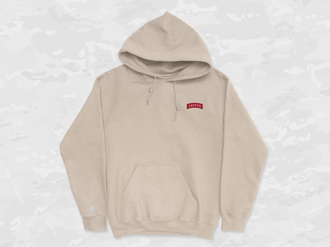 Embroidered Sapper Tab Hoodie | Combat Engineer, US Army, Special ...