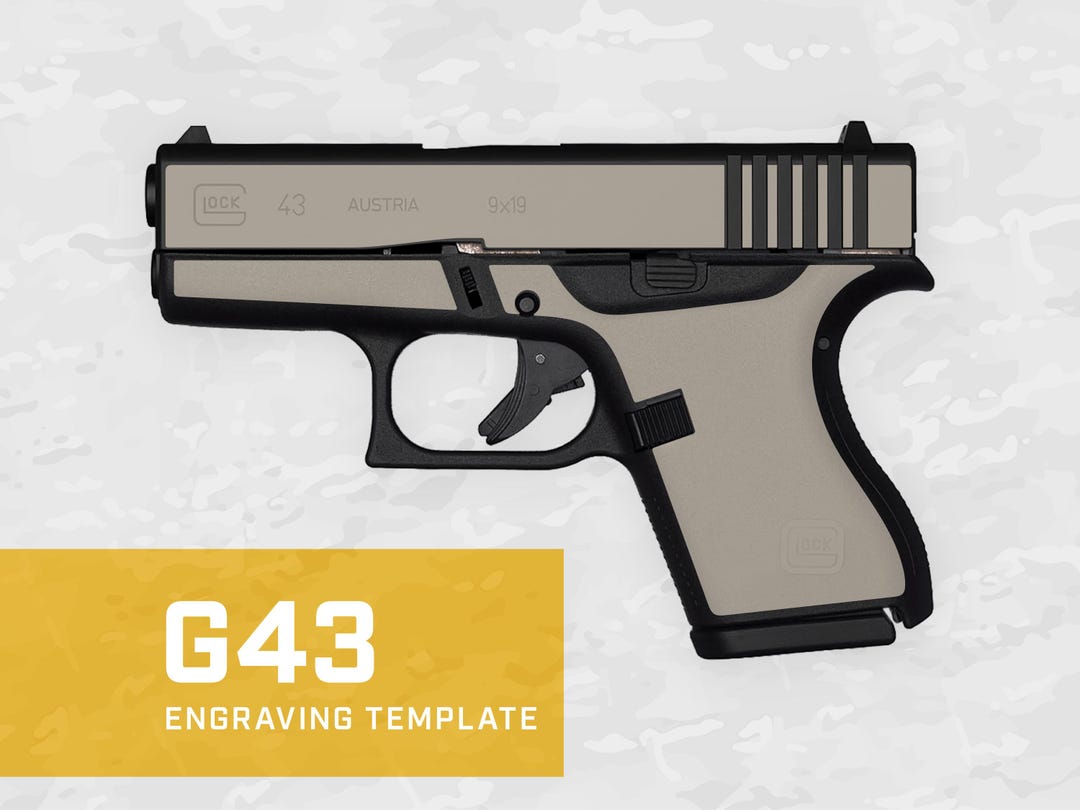 Glock 43 Laser Engraving Template G43 Vector Outline, SVG File ...