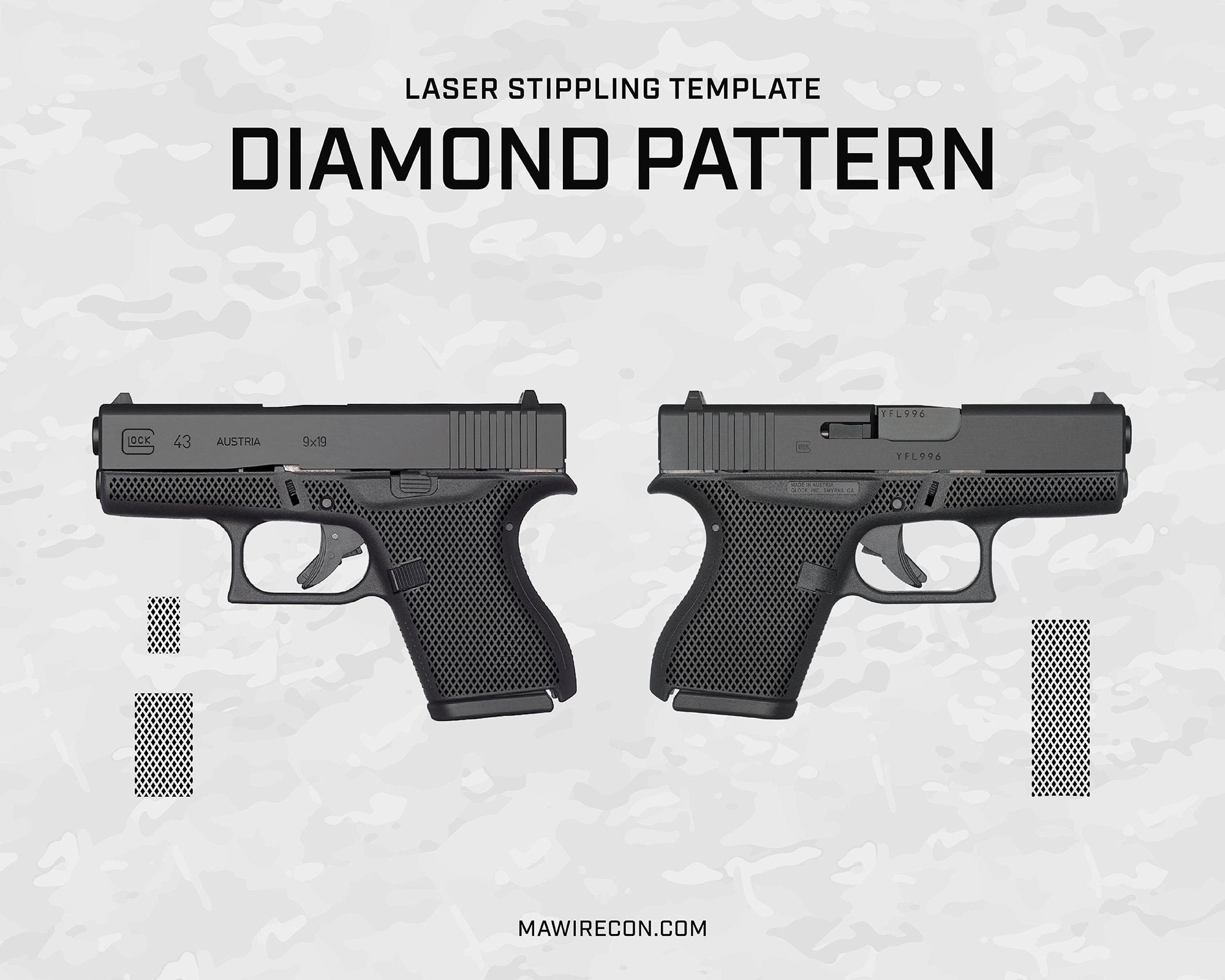 Glock SVG Stippling Pattern for Laser Engraving G43 Diamond - Etsy ...