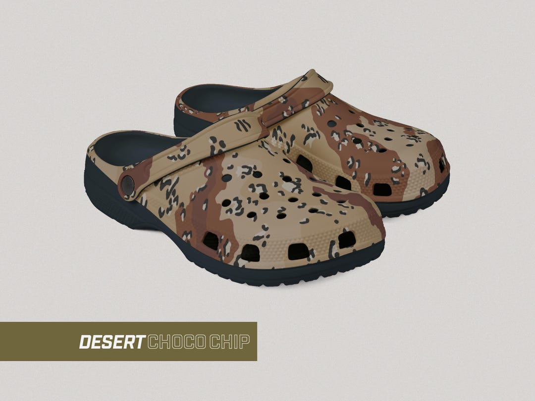 Desert Choco Chip Camo Crocs | Slide-on Foam Clogs for Comfort ...