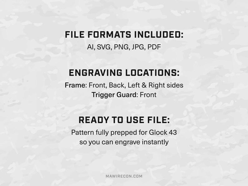 Glock SVG Stippling Pattern for Laser Engraving | G43 Mini Hex Pattern ...