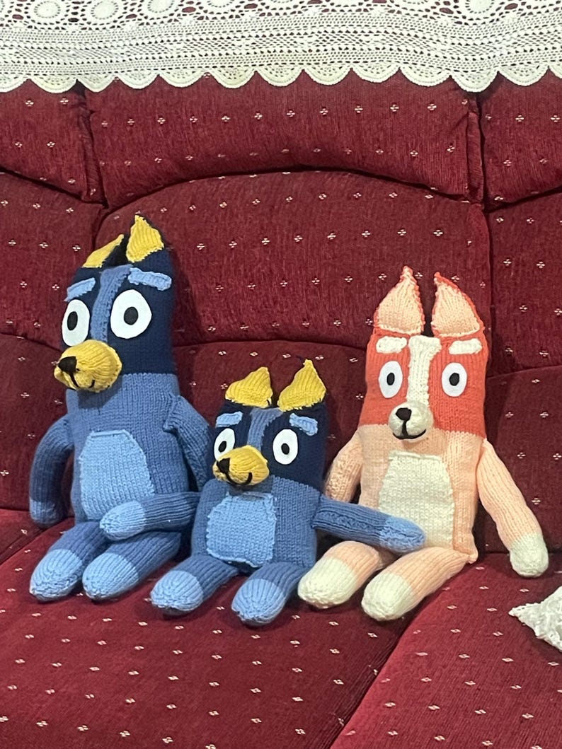 Bluey and Bingo Knitted Toys - Etsy