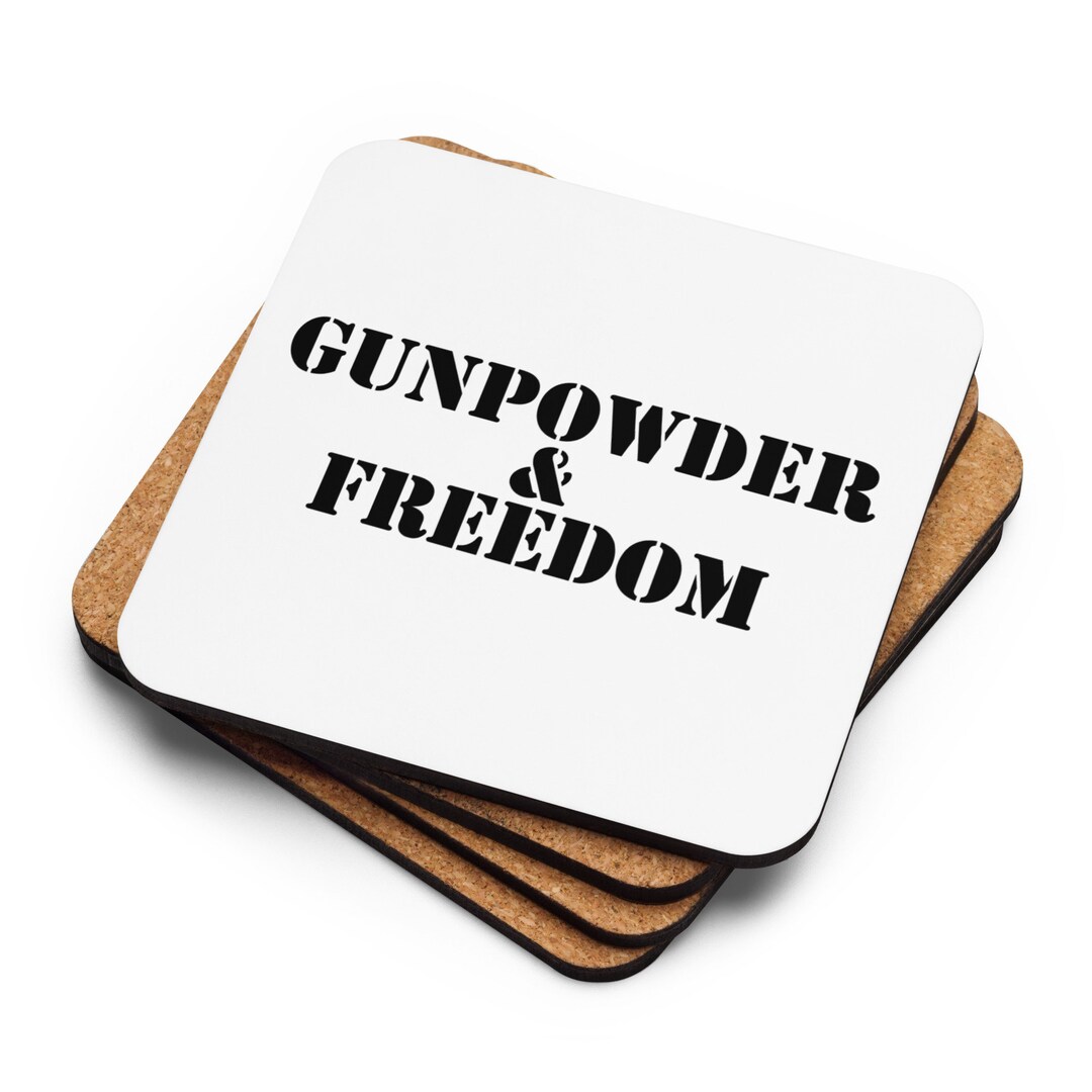 Gunpowder and Freedom Cork-back Coaster - Etsy
