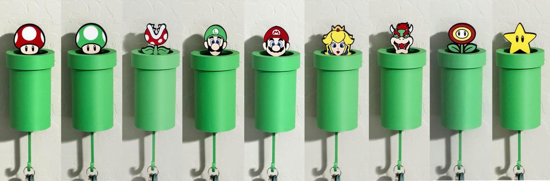 Warp Pipe Key Holder – Super Mario Pop-up Character Wall Hook - Etsy