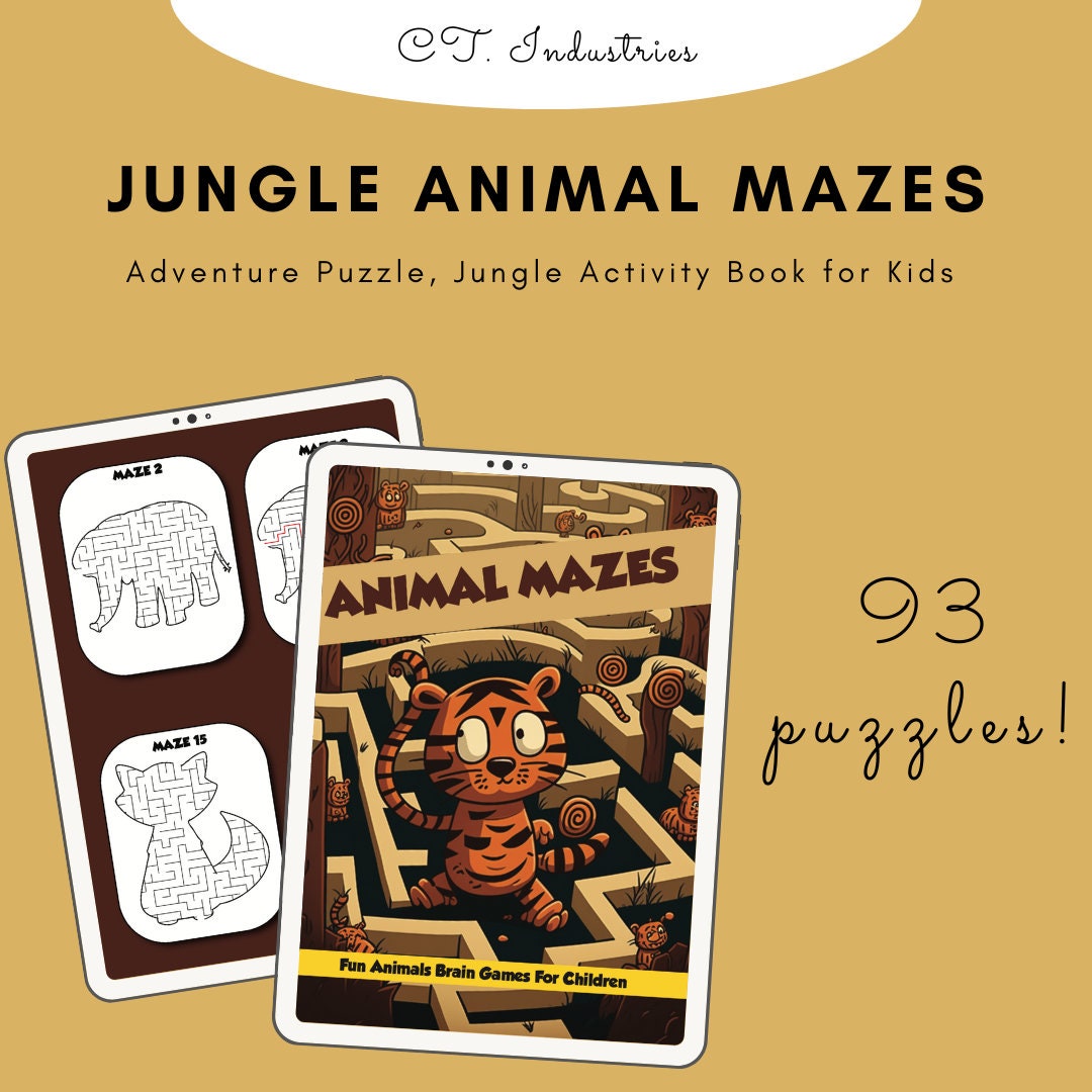 Jungle Animal Mazes - Printable File - Etsy