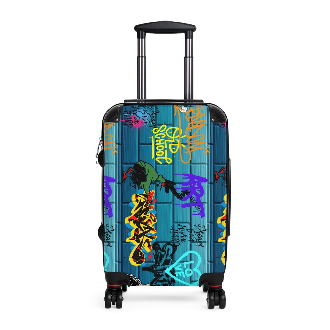 Urban Street Graffiti Retro Suitcase - Vibrant Street Art Design ...
