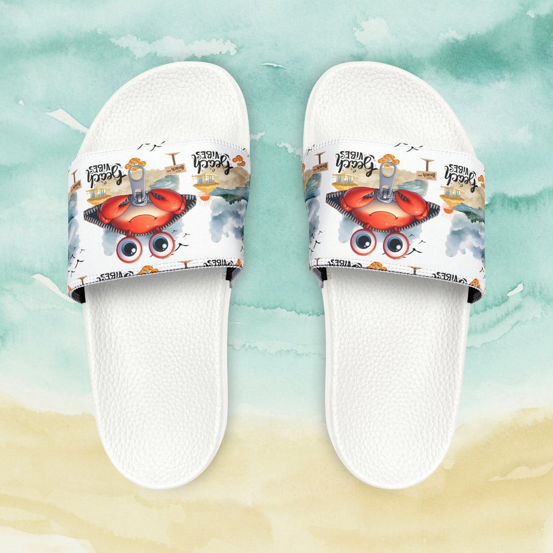 Kids Beach Crab Cartoon Slide Sandals, Summer Fun Comfortable Colorful ...