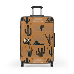 Desert Charm Print Suitcase - Unique Cactus & Wildlife Print Travel ...