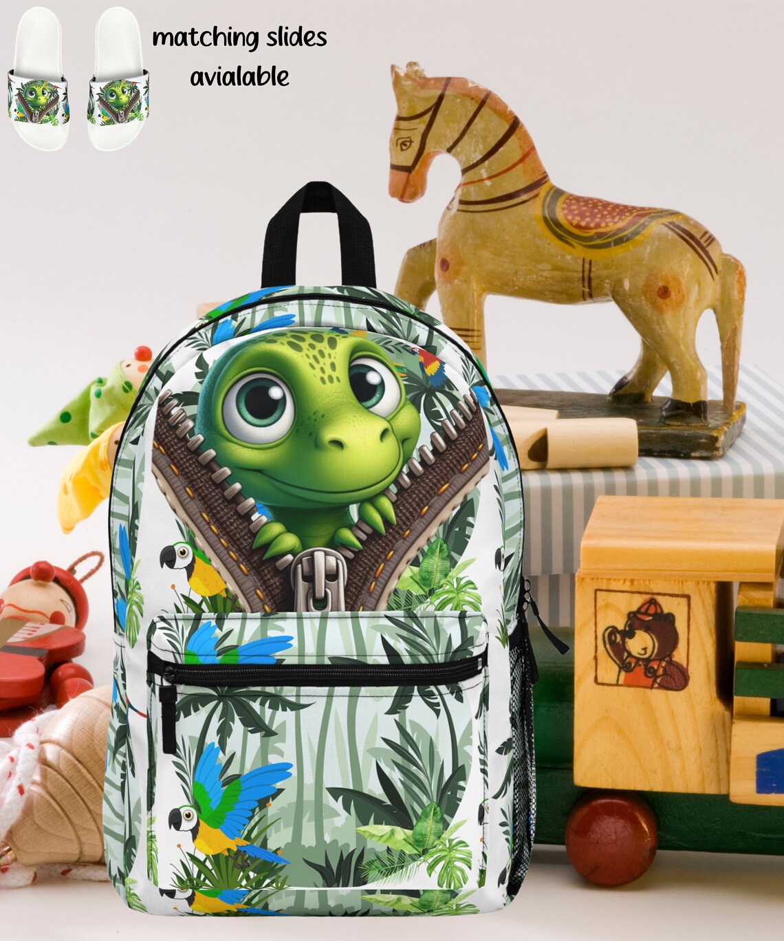 Dinosaur Cartoon Kids Durable Lightweight Backpack,waterproof, Adjustable Straps, Roomy School ...