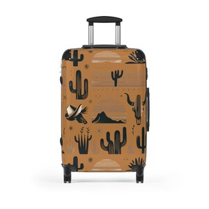 Desert Charm Print Suitcase - Unique Cactus & Wildlife Print Travel ...