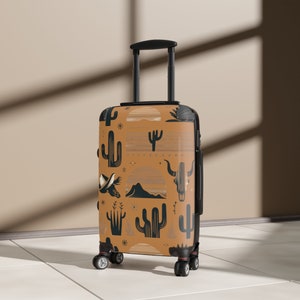 Desert Charm Print Suitcase - Unique Cactus & Wildlife Print Travel ...