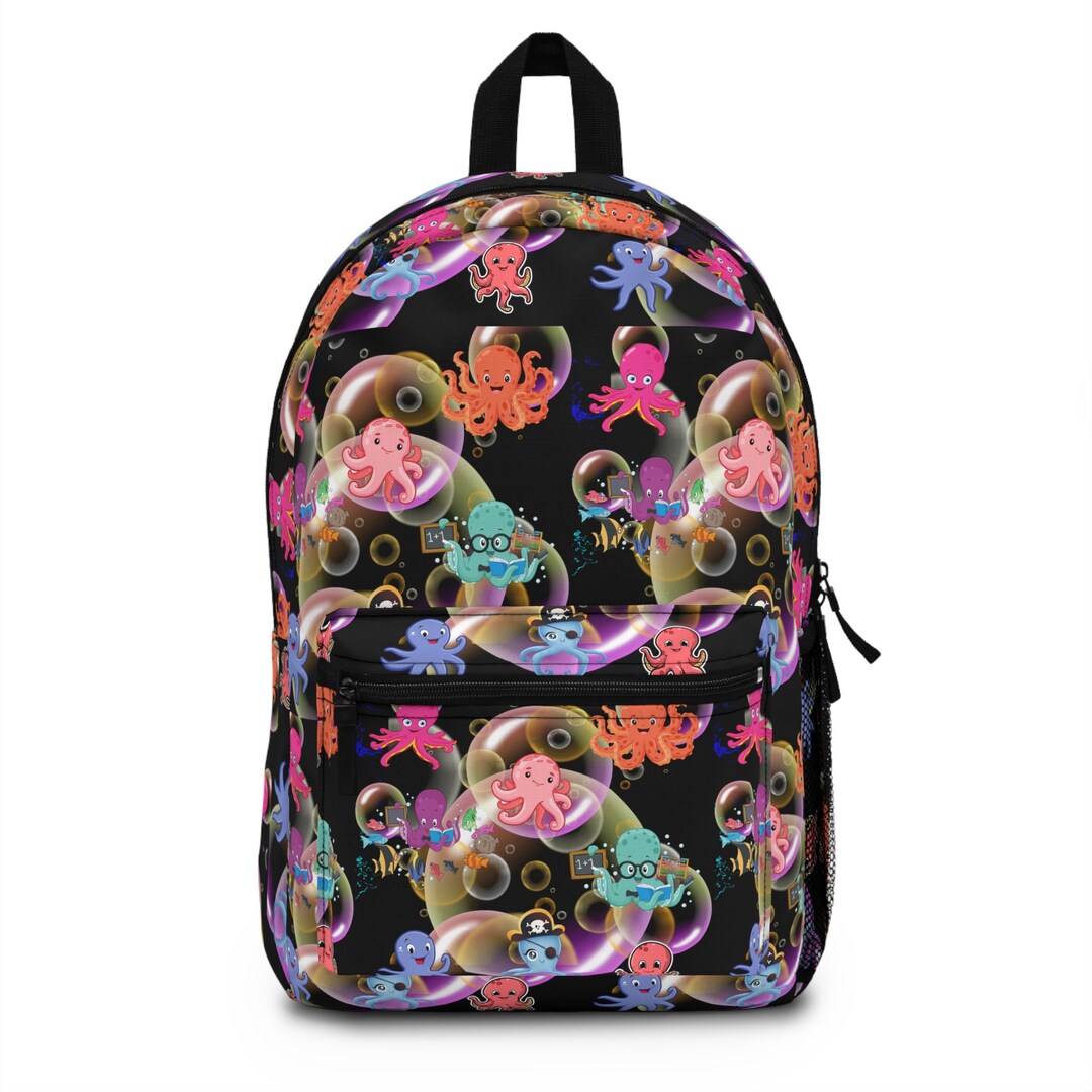 Colorful Octopus Backpack Fun Underwater Theme Durable Polyester ...