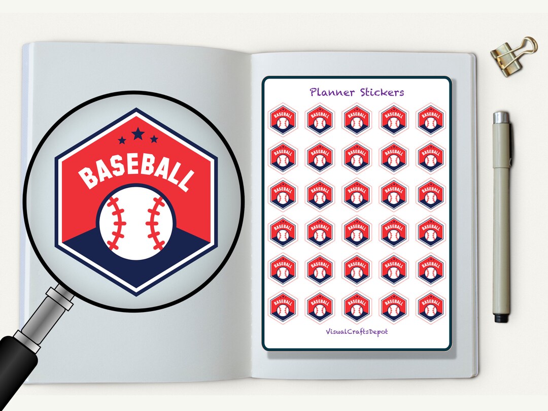 30 Small Baseball Stickers for Planner, Calendar, Schedule. Planner ...