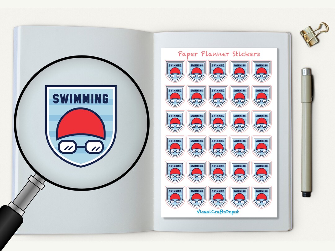 30 Small Swimming Stickers for Planner, Calendar, Schedule. Planner ...