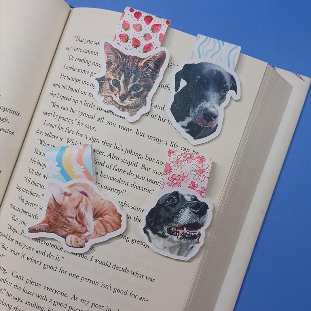 Custom Personalized Magnetic Bookmark | Bookish Gift | Pet Photo Gift ...